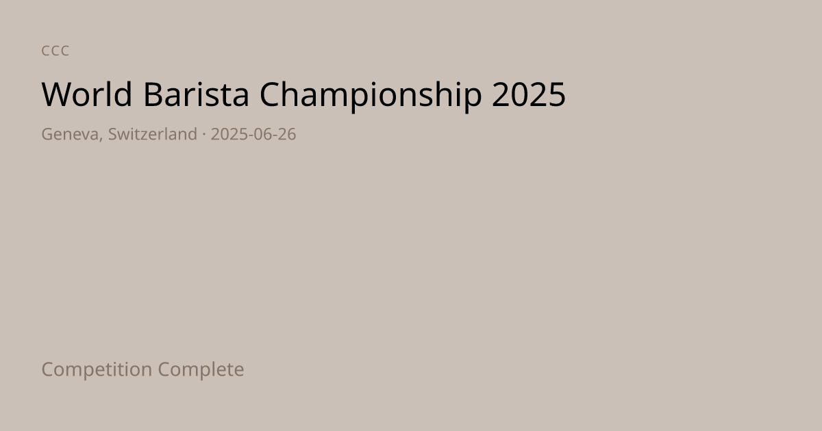 World Barista Championship 2025 — Results & Rankings | Canada Coffee ...